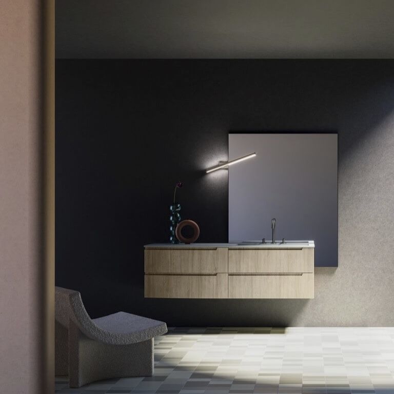 壁挂式台盆柜 - VERTIGO EVOLUTION VE08 - PUNTOTRE - 聚合物 / 现代风格 / 无门