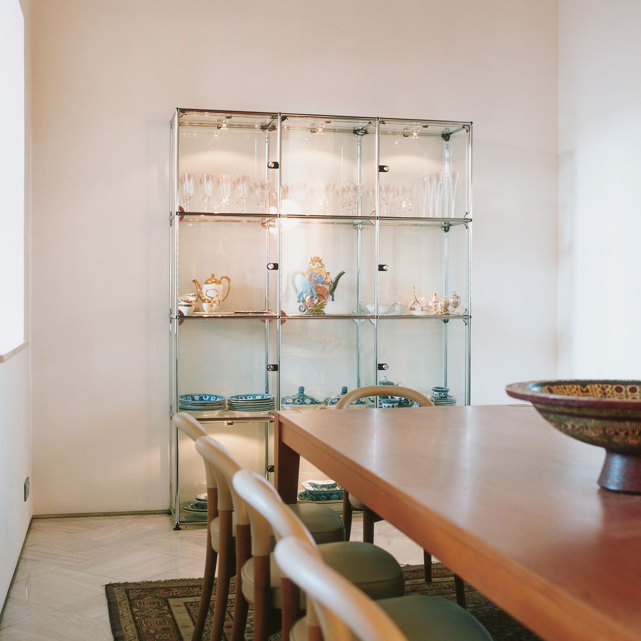 现代风格置物架 - USM Haller E - USM Modular Furniture - 金属 / 玻璃 / 客厅