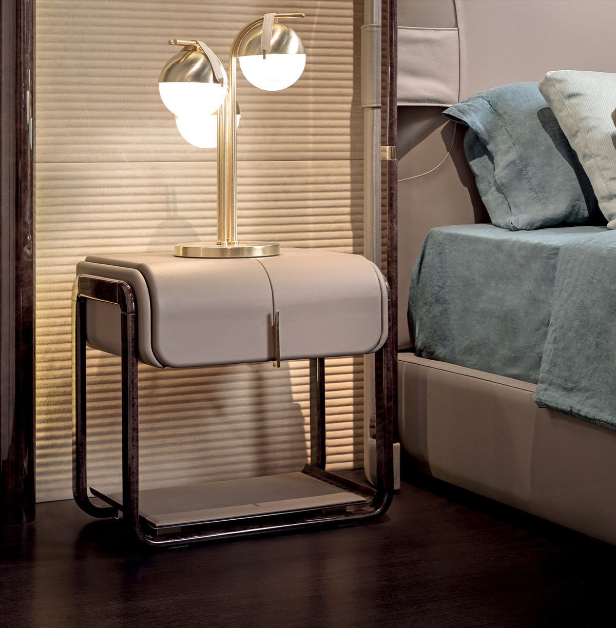 台灯 - Eclipse - TURRI - 金属 / 皮质 / 现代风格