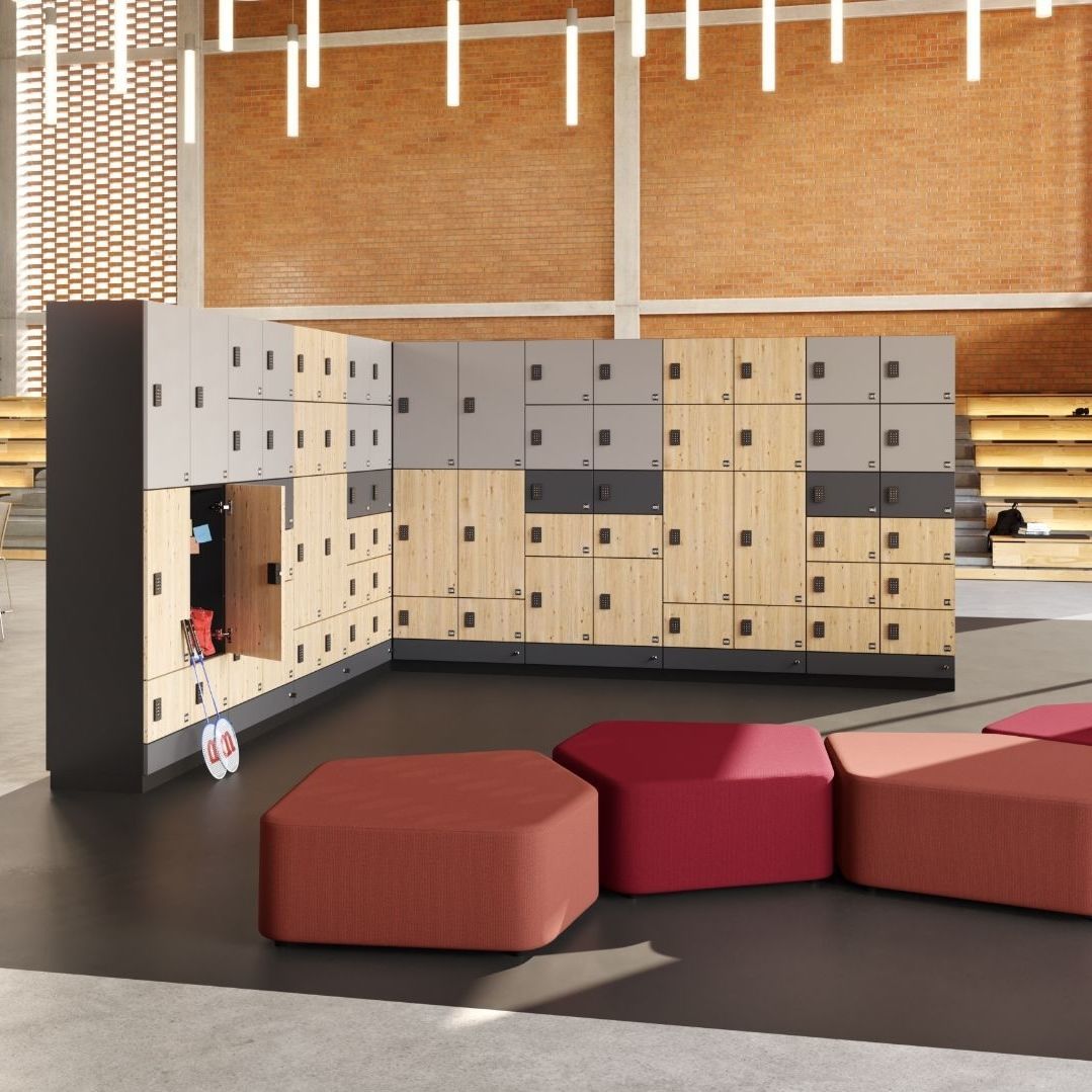 木质更衣室储物柜 - ALLVIA - ASSMANN BÜROMÖBEL GMBH & CO. KG - 密码 / 仓储 / 蓝色